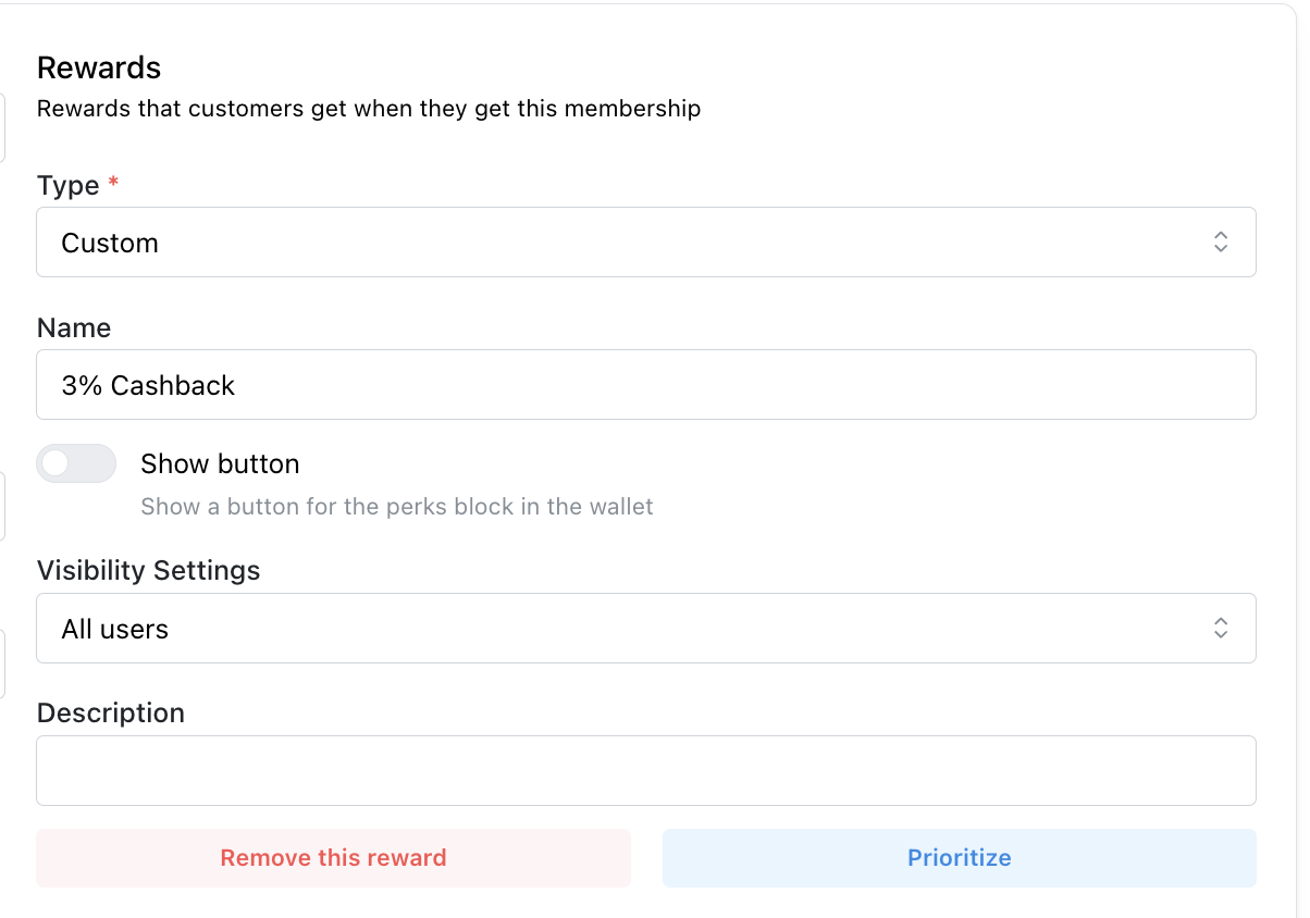 How to create a percentage Cashback Reward for your loyalty tiers