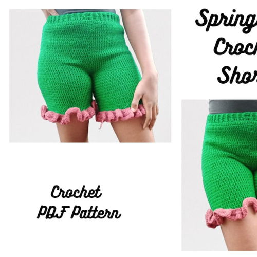 Easy Crochet Ruffle Shorts, Crochet shorts pattern,