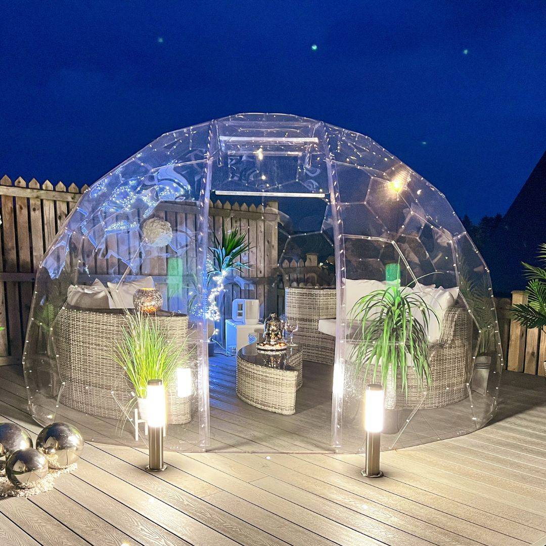 GeoDomeX Clear DIY Self Build Outdoor Geodesic Dome Room Garden Igloo ...