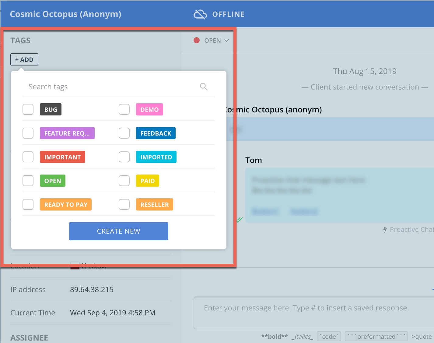 Chat tags - HelpCrunch Chat tags - HelpCrunch
