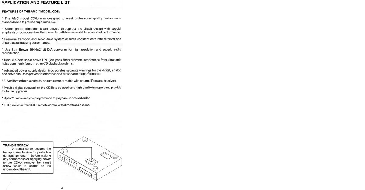 AMC CD8b CD player For Sale | Audiogon