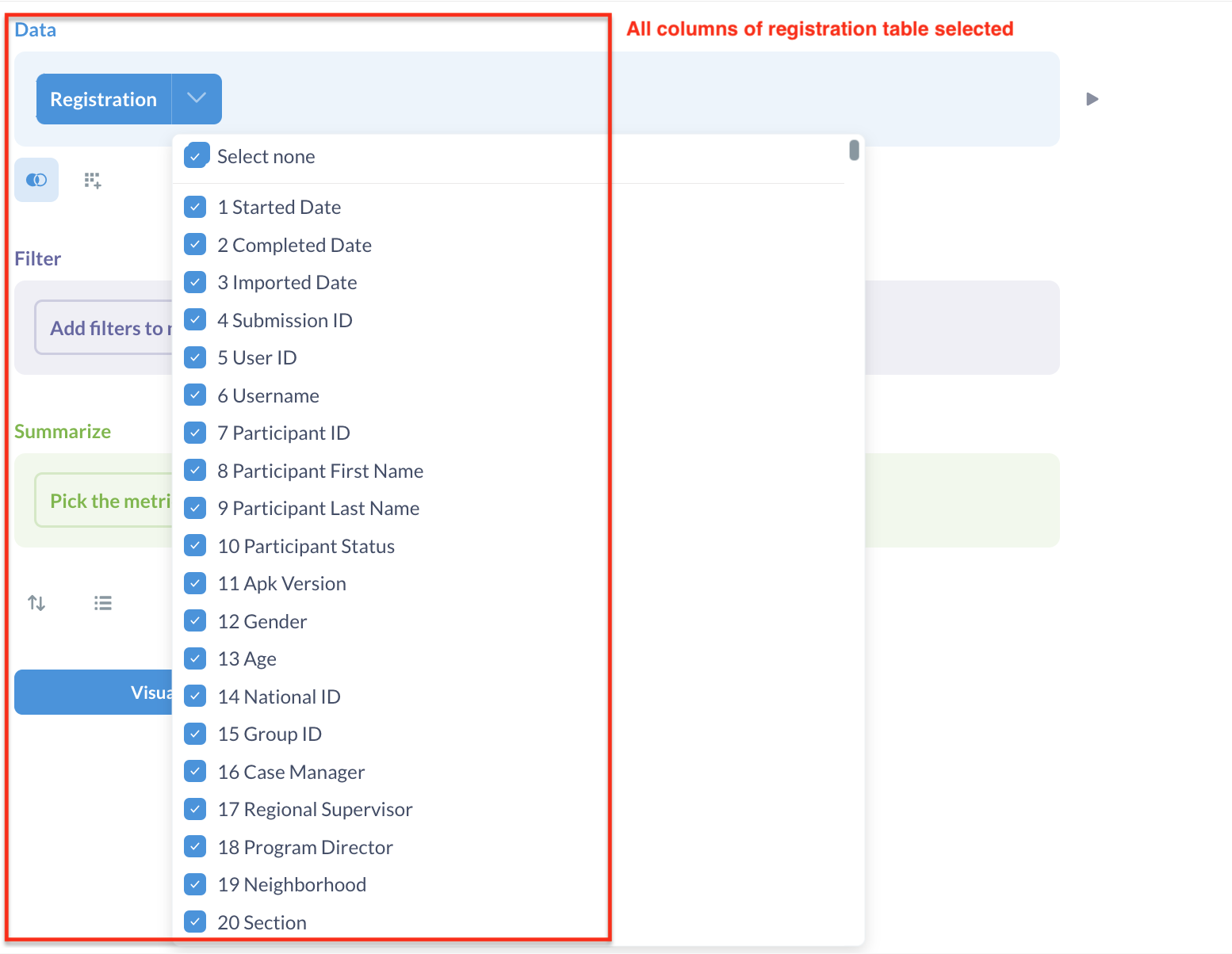 Metabase Query Builder