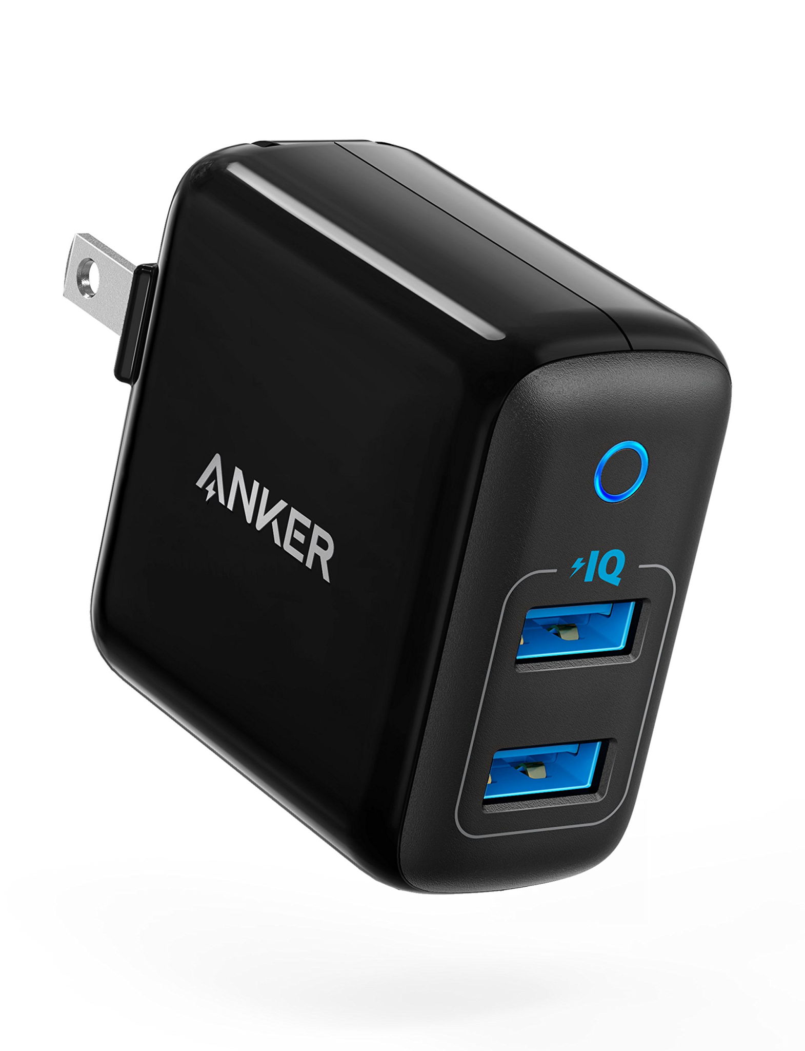 Anker PowerPort 2 vs Anker PowerPort 4 Wall Charger - Slant